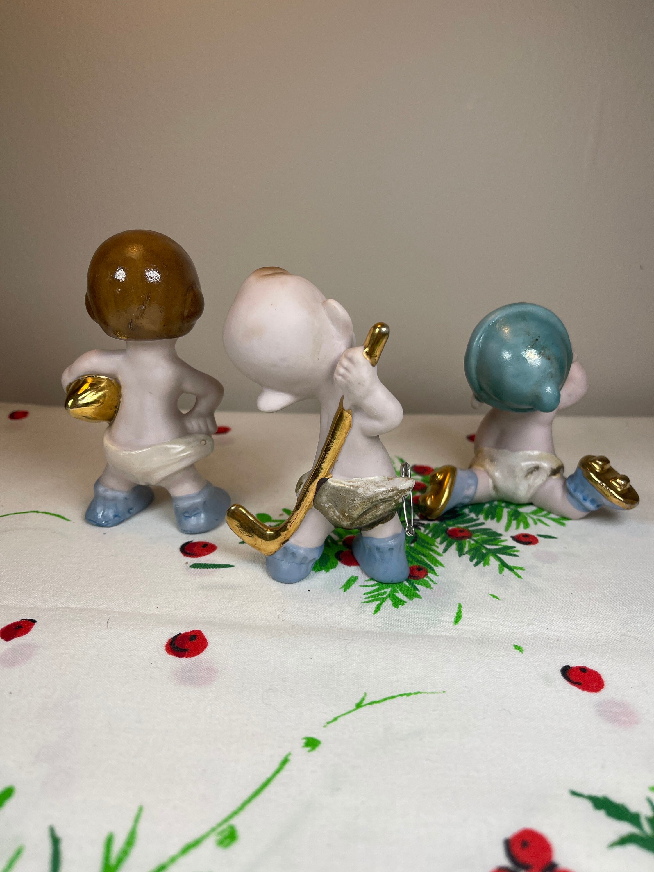 Vintage Babies Playing Sports - Diaper Babies - Football - Hockey - Boy ...