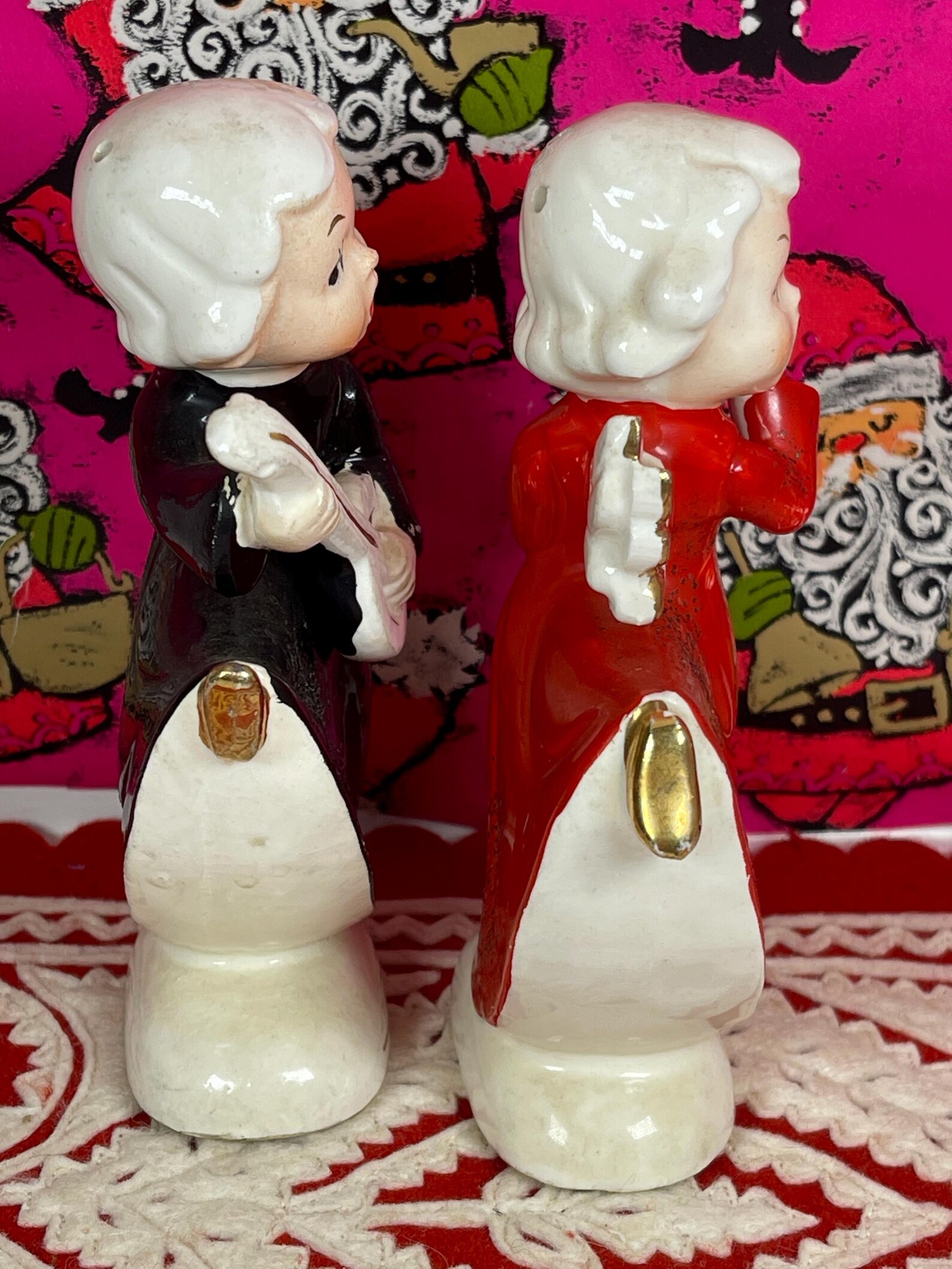 Vintage Dancing Christmas Angels Salt & Pepper Shaker Set-mid Century ...