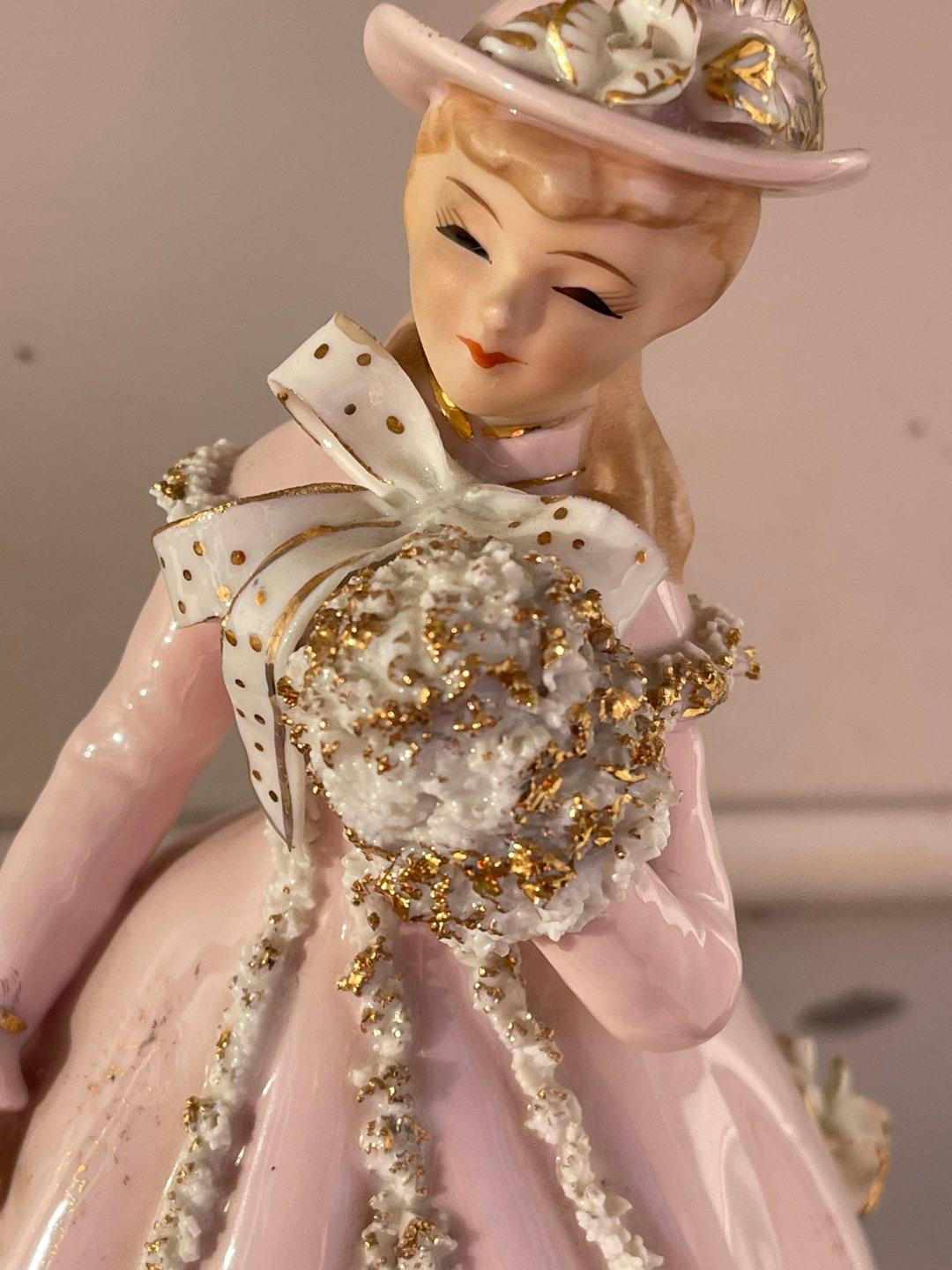 Vintage Lefton Victorian Lady Large Ceramic Figure-kw7573-pretty-mid ...