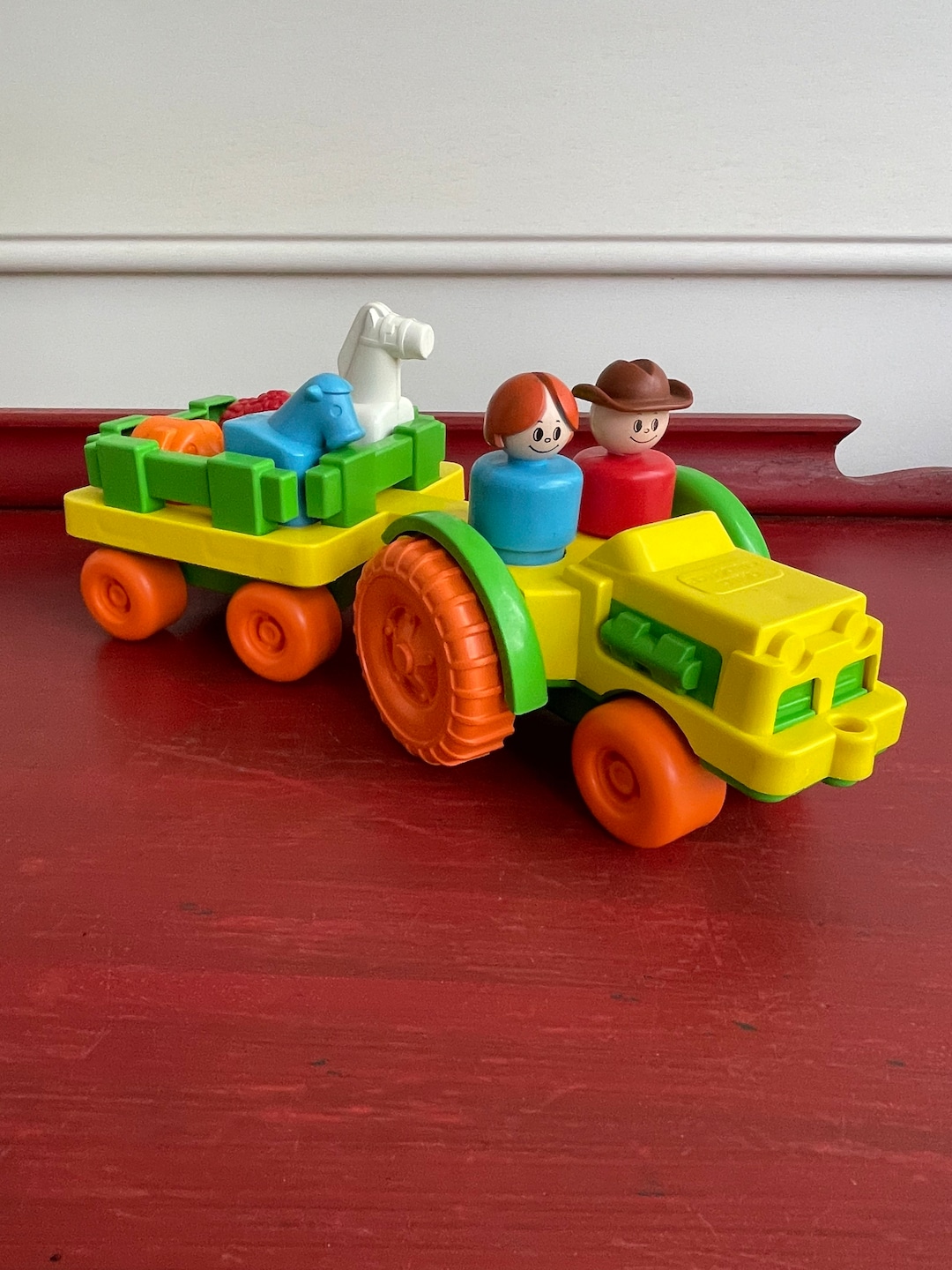 Vintage Child Guidance Tractor and Animals Playset-playskool-farmer ...