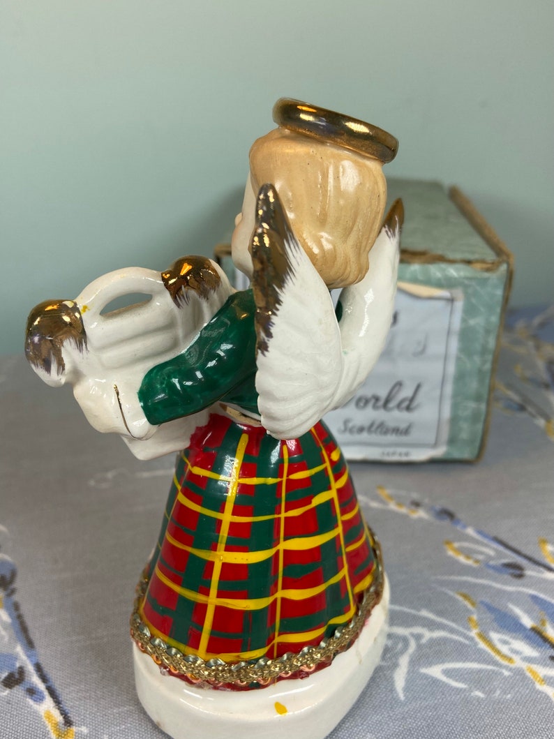 Vintage angel of Scotland-Scottish lass angel-Art Corp-kitschy | Etsy