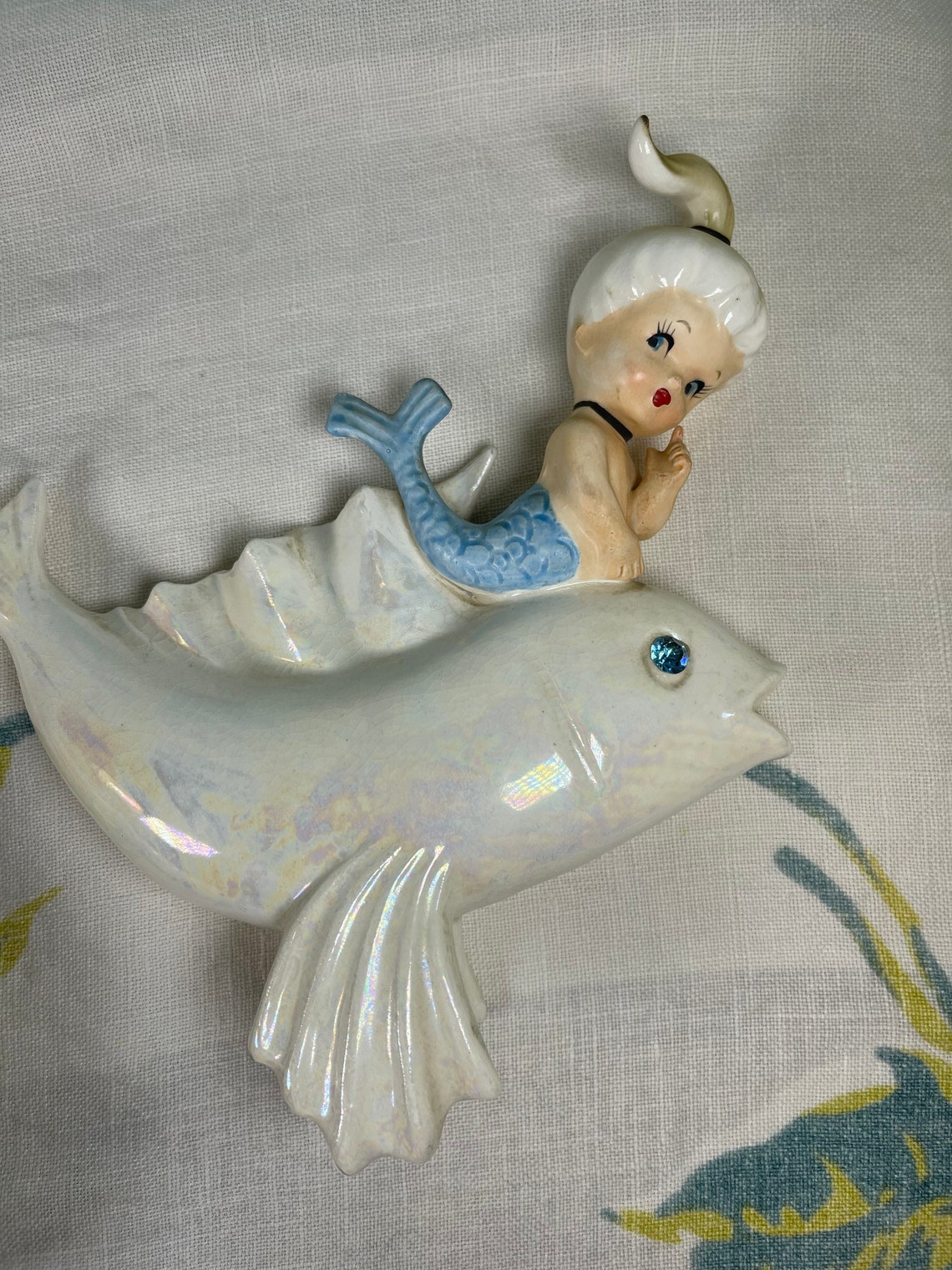 Vintage Norcrest Mermaids Riding Fish Wall Plaques-kawaii - Etsy
