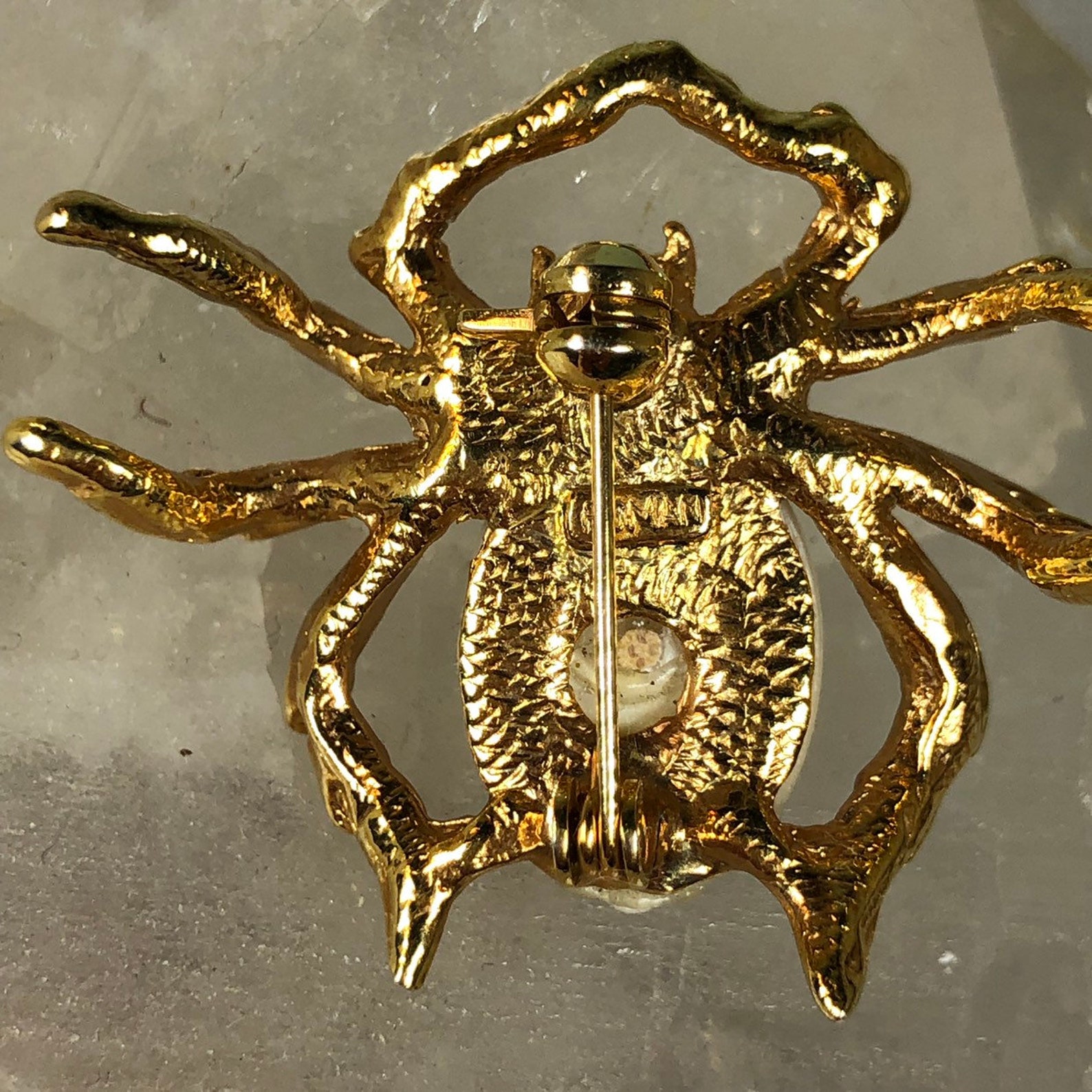 Vintage Roman Spider Pin-faux Pearl-red Eyes-mid Century Jewelry ...