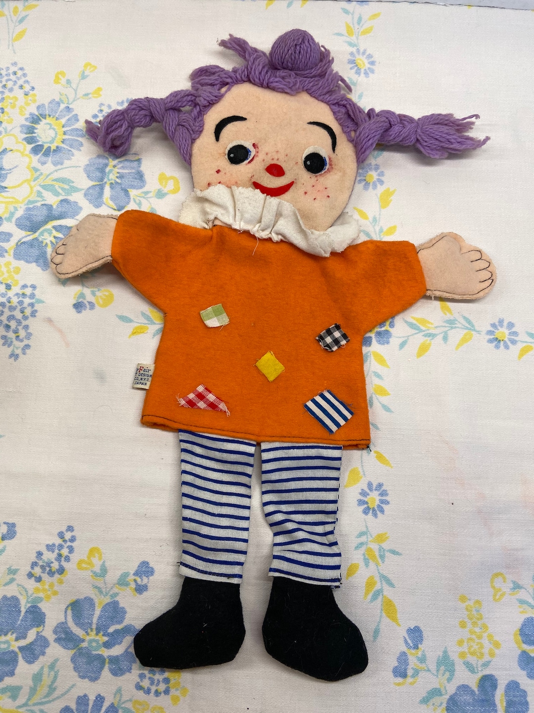 Vintage Holiday fair hand puppet-Hedaya & co Japan-pecas girl hand ...