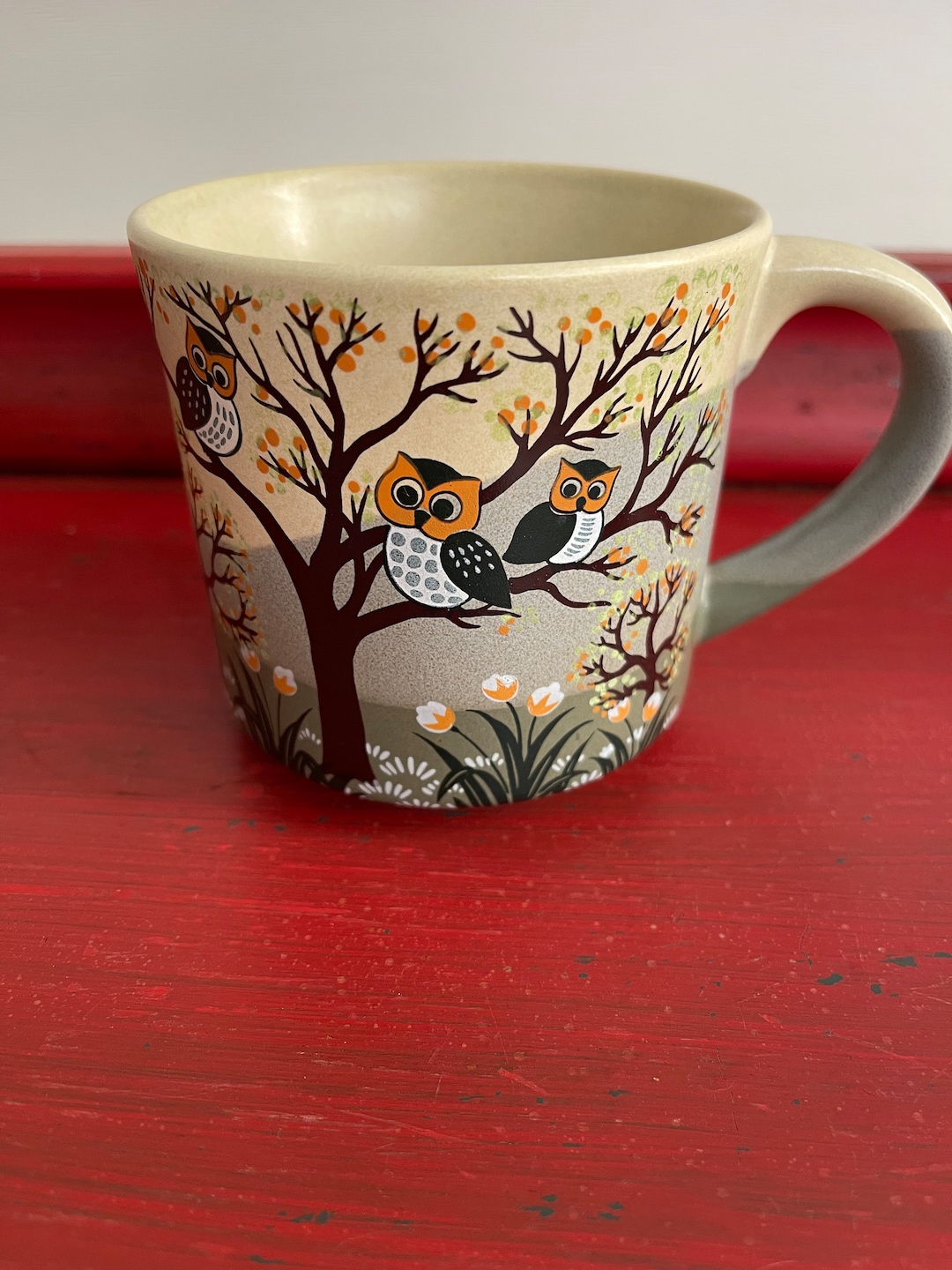 Vintage Otagiri Owl Family in Tree Stoneware Mug-kitschy-cute-boho ...