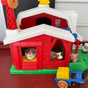 Vintage 1999 Little People Red Barn Foldable Play Set With Working ...