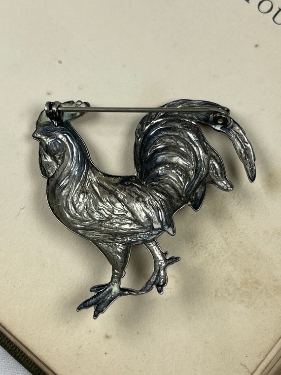 Vintage Beau sterling rooster pin-mid century-chicken… - Gem