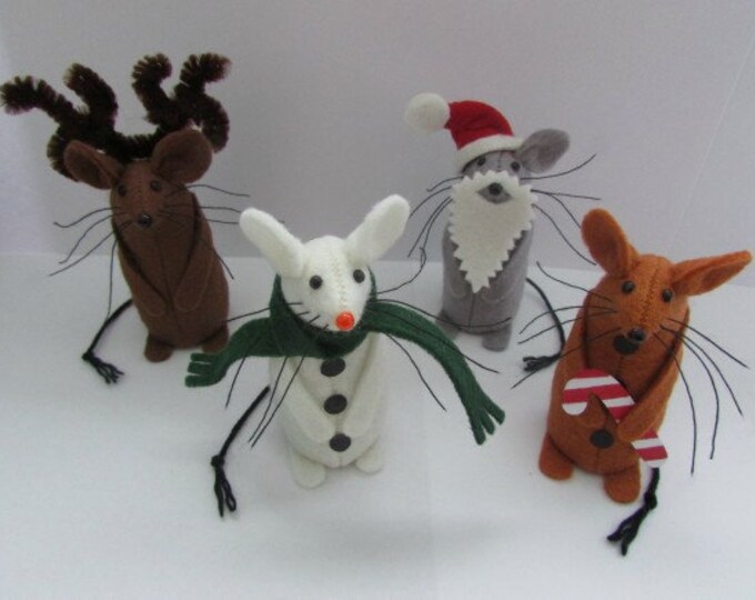 Christmas Mouse - Mouse Decoration - Felt Mice Ornaments - Mouse ...