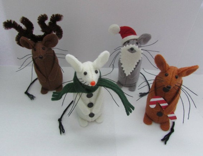 Christmas Mouse Mouse Decoration Felt Mice Ornaments Mouse Christmas ...