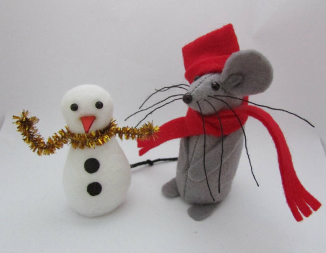 Christmas Mouse Snowman Christmas Ornament Mouse - Etsy