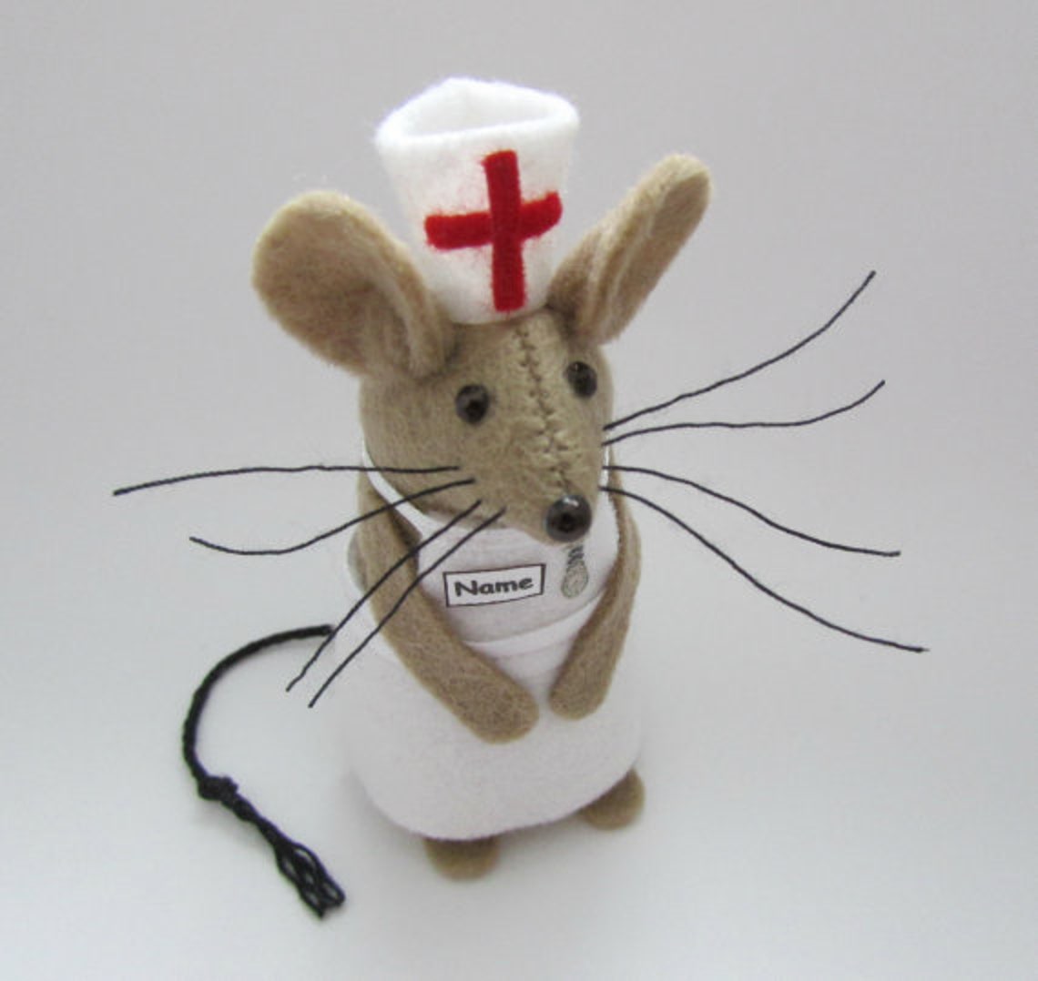 Nurse Mouse Felt Mice Felt Mouse Nurse Ornament Medical | Etsy