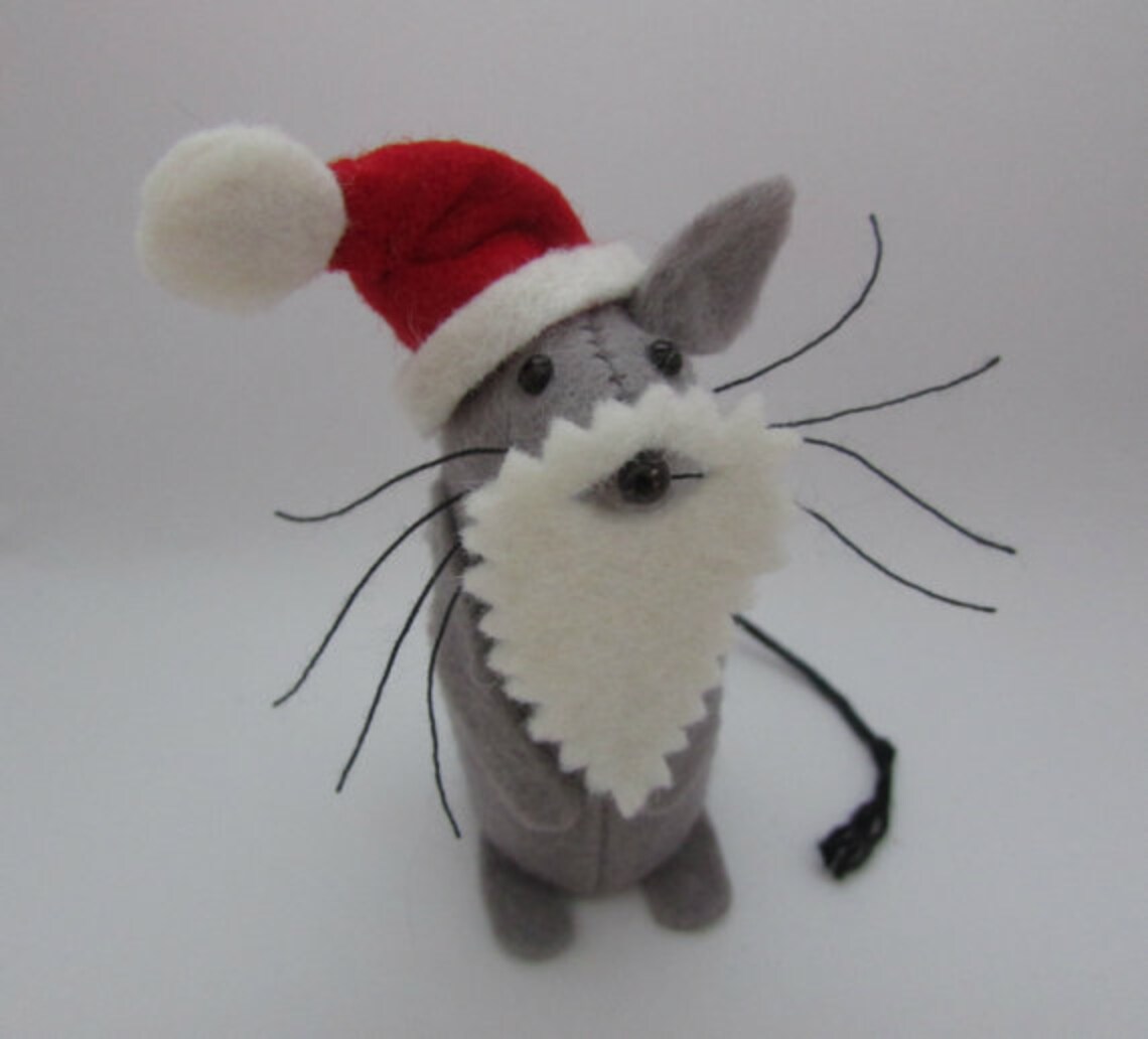 Santa Mouse Santa Claus Felt Mouse Felt Mice Mouse - Etsy