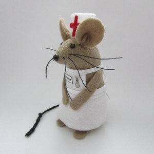 Nurse Mouse - Felt Mice - Felt Mouse - Nurse Ornament- Medical Ornament ...