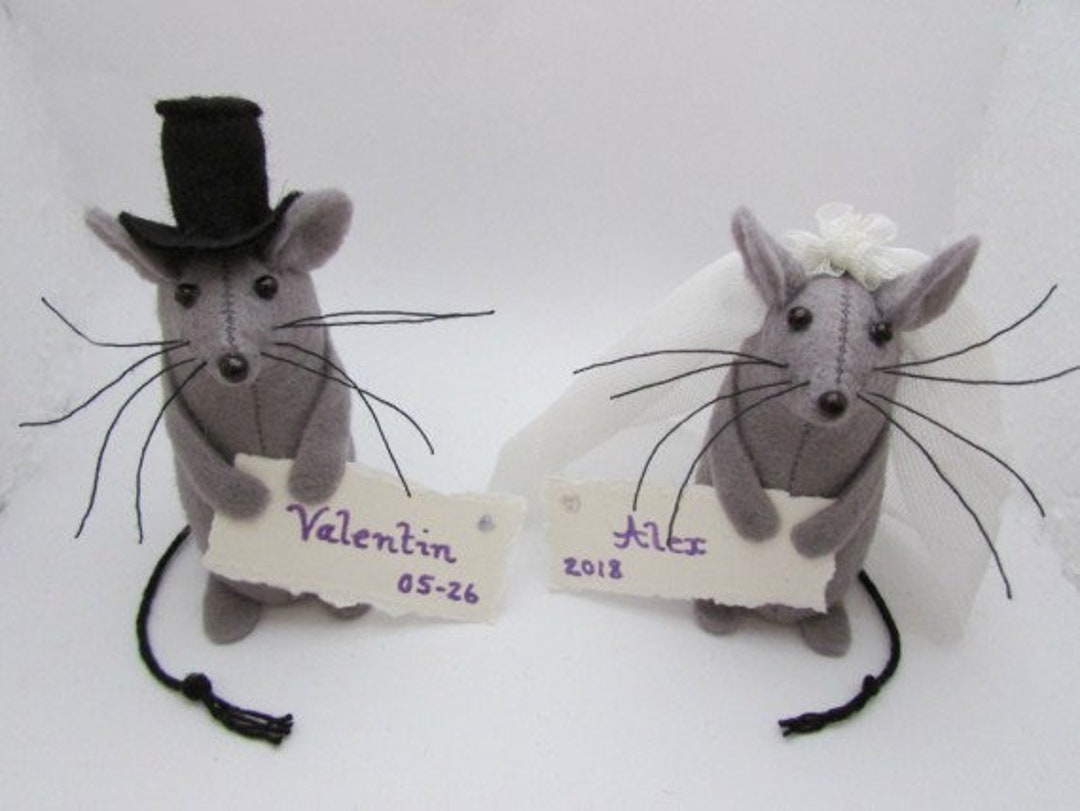 Felt Mice Wedding Cake Topper - Mouse Cake Topper - Handmade Bride ...
