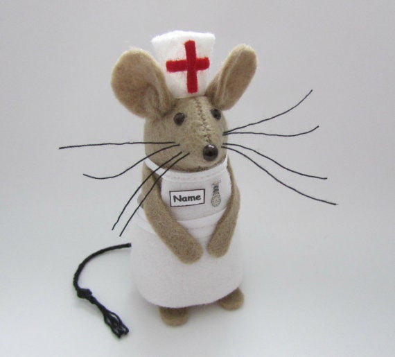 Nurse Mouse Felt Mice Felt Mouse Nurse Ornament Medical - Etsy