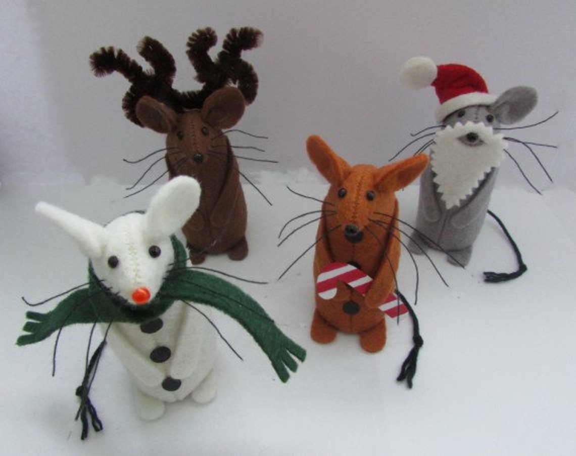Christmas Mouse Mouse Decoration Felt Mice Ornaments - Etsy