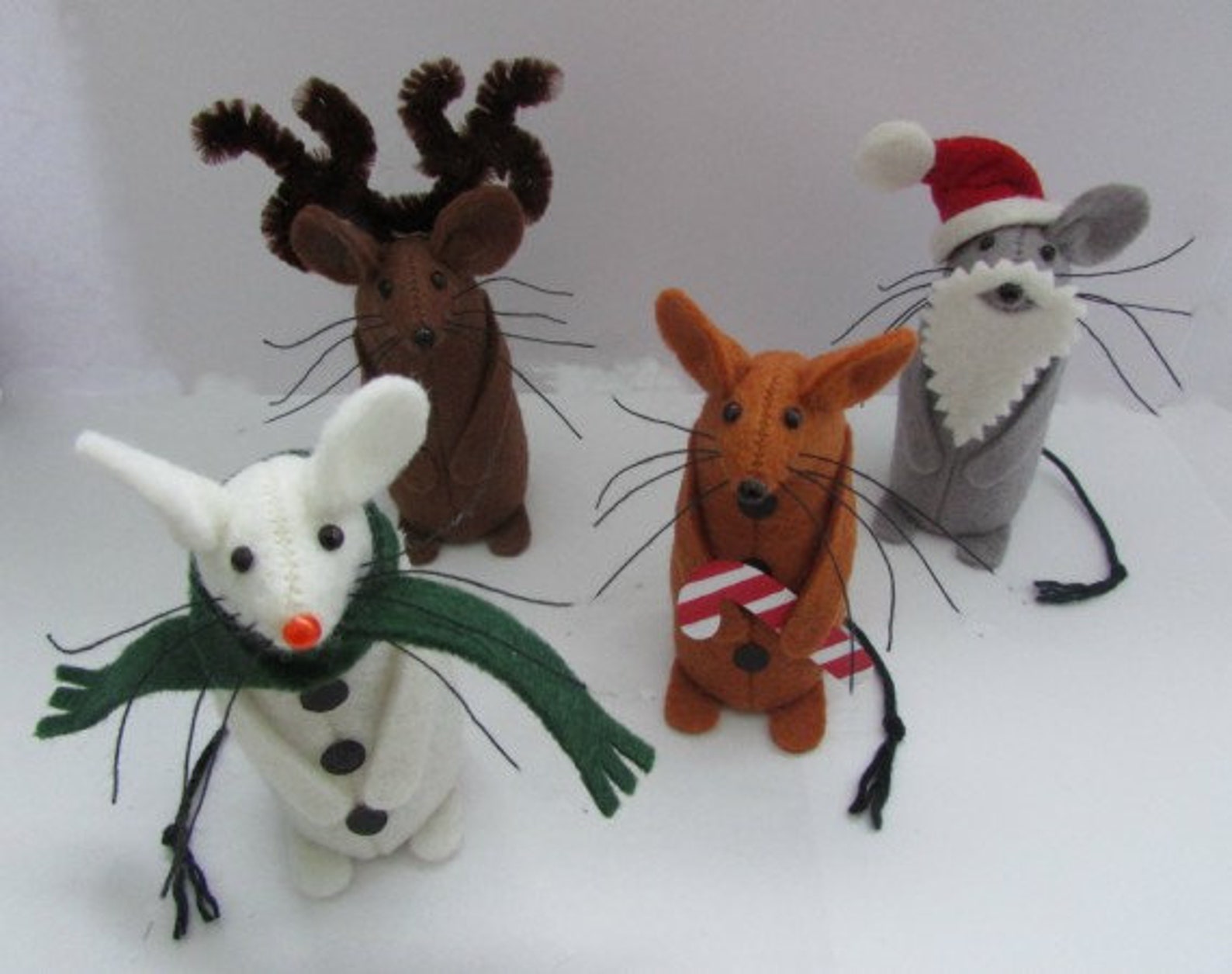 Christmas Mouse Mouse Decoration Felt Mice Ornaments Mouse Christmas ...