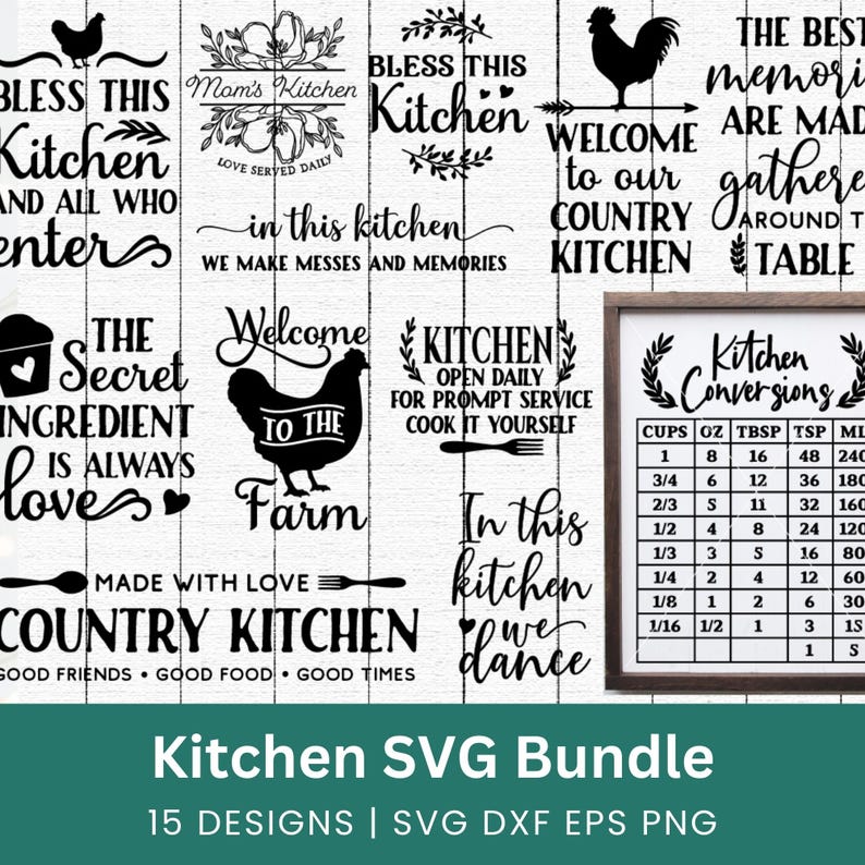 Kitchen Quotes and Graphics SVG Bundle - Etsy
