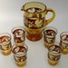 CRYSTAL LEMONADE SET Mid-century Amber and Red Bohemian - Etsy