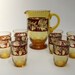 CRYSTAL LEMONADE SET Mid-century Amber and Red Bohemian - Etsy