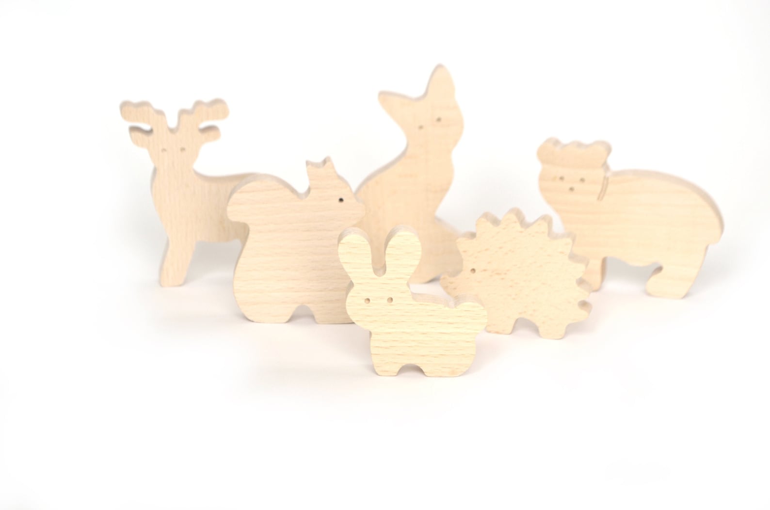 Forest Animals Play Set Wooden Set Animal Toys Educational | Etsy