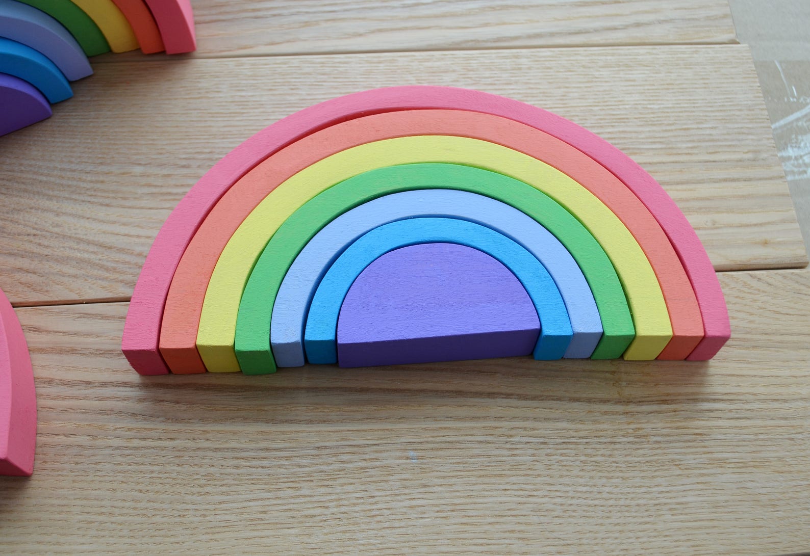 Wooden Pastel Rainbow small Montessori Waldorf RAINBOW | Etsy
