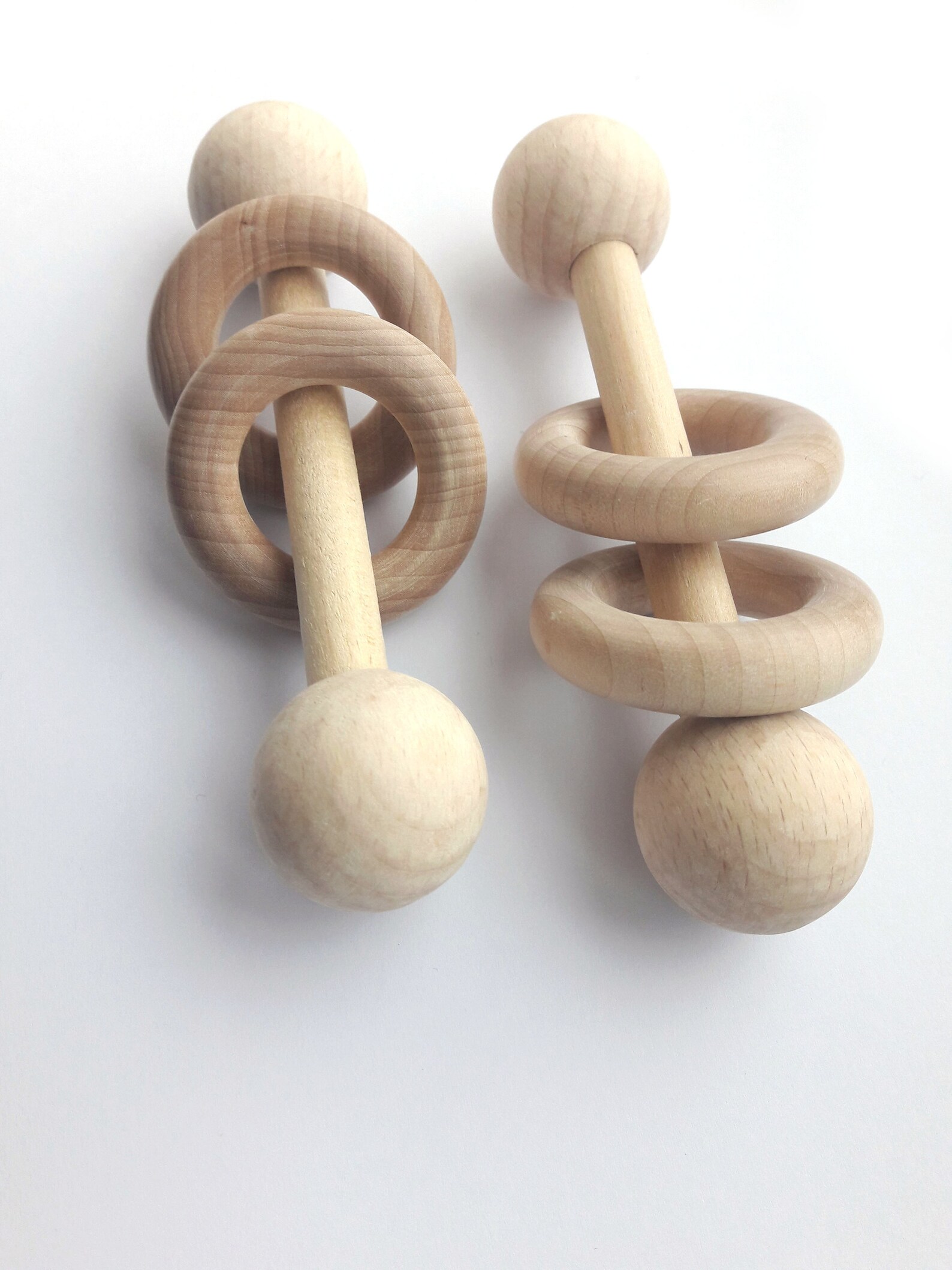 Popular Montessori Wooden Toy Baby Rattle With 3 Rings | Etsy