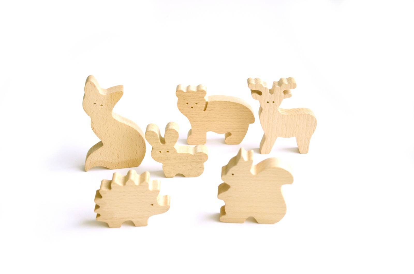 Forest Animals Play Set Wooden Set Animal Toys Educational - Etsy