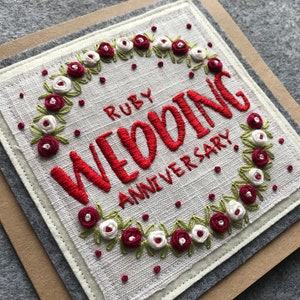 Ruby Wedding Card, Ruby Wedding Anniversary, Ruby Wedding, Ruby Wedding ...
