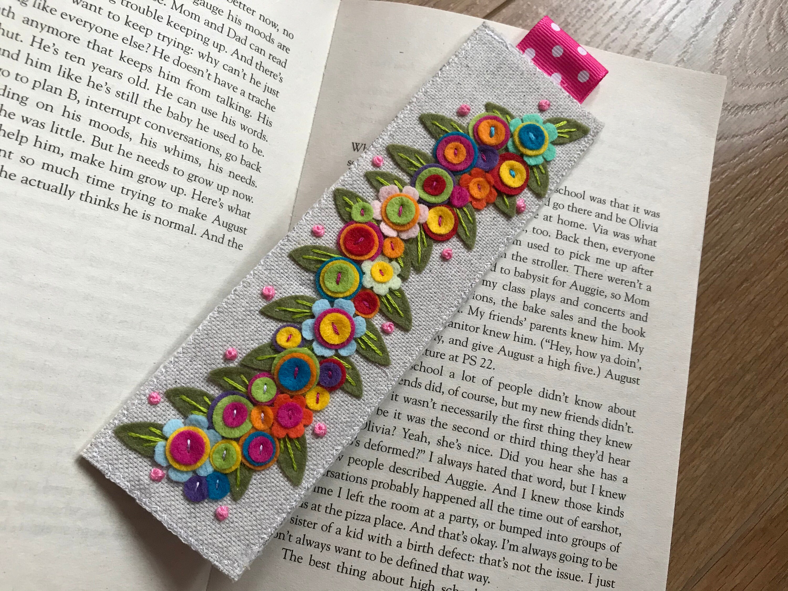 Bookmark Handmade Bookmark Felt Embroidered Bookmark | Etsy UK