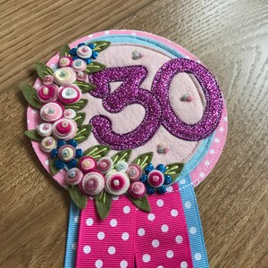 Birthday Badge, 30th Birthday Badge, 30th Birthday, Birthday Rosette ...