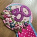 Handmade 30th Birthday Rosette Badge, Glitter Number, Floral Felt - Etsy UK