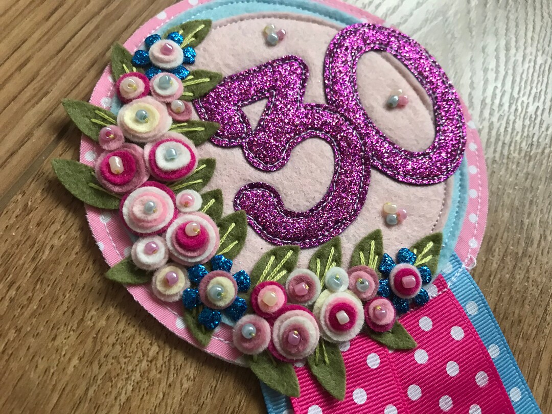 Birthday Badge, 30th Birthday Badge, 30th Birthday, Birthday Rosette ...
