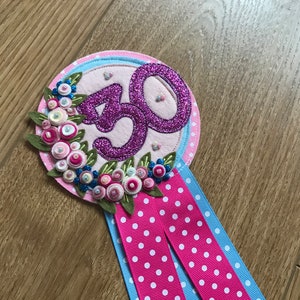 Birthday Badge, 30th Birthday Badge, 30th Birthday, Birthday Rosette ...