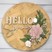 Hello Spring Round Floral Wooden Sign- Scroll Saw 3D Flower Sign ...