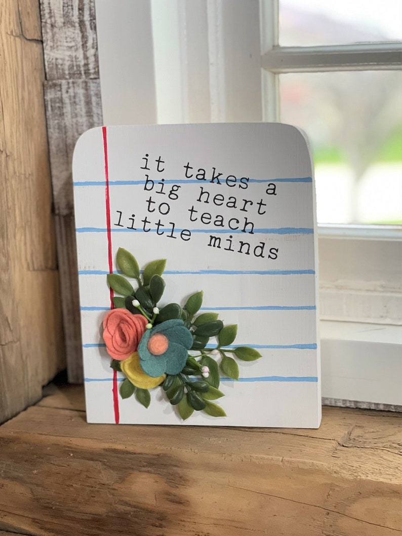 Felt Flower Notebook Sign Teacher Gift Teacher Desk Decor - Etsy