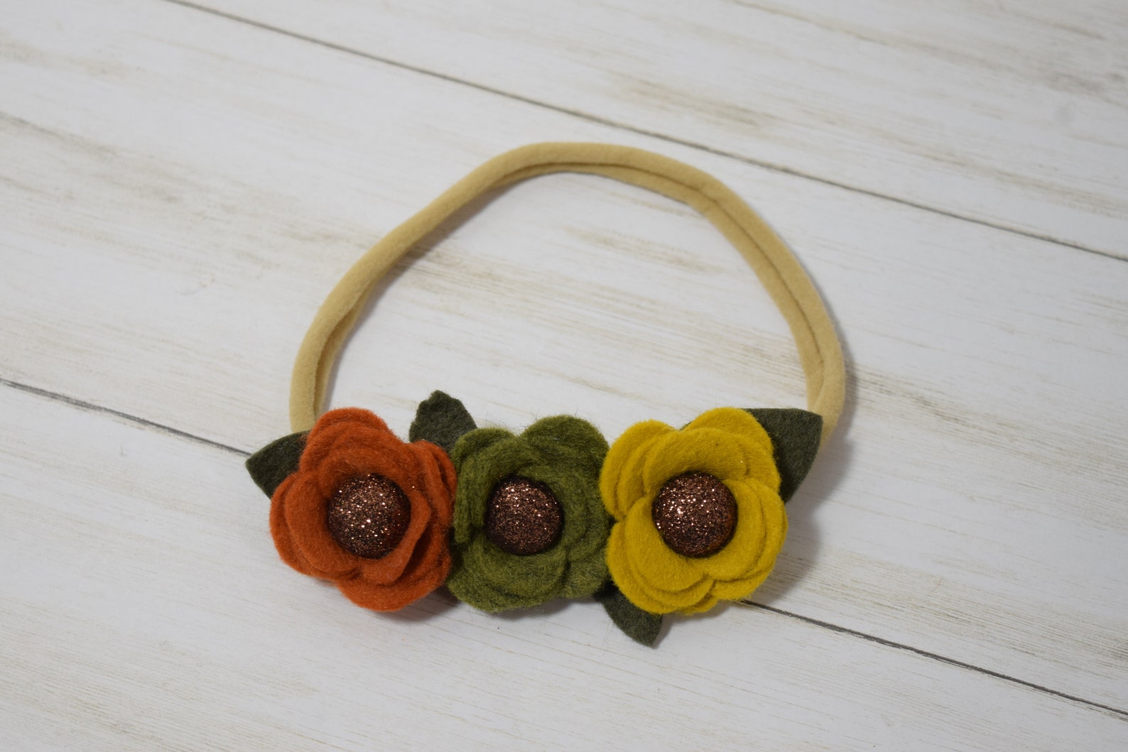 Yellow Orange and Green Fall Felt Headband Autumn Headband - Etsy