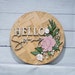 Hello Spring Round Floral Wooden Sign Scroll Saw 3D Flower - Etsy