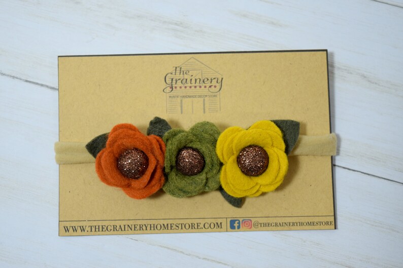 Yellow Orange and Green Fall Felt Headband Autumn Headband - Etsy