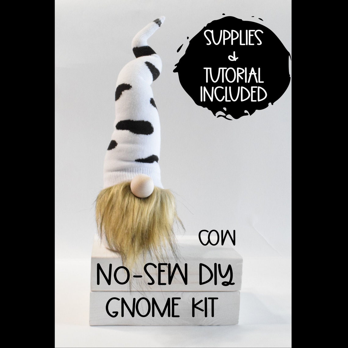 Cow DIY gnome making kit DIY gnome Gnome tutorial-cow gnome | Etsy