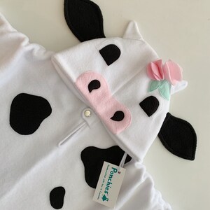 PRE-ORDER - Dairy Cow With Flowers - Fleece Poncho & Car Seat Poncho ...