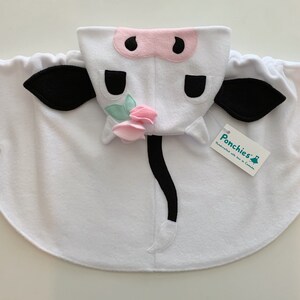 PRE-ORDER - Dairy Cow With Flowers - Fleece Poncho & Car Seat Poncho ...
