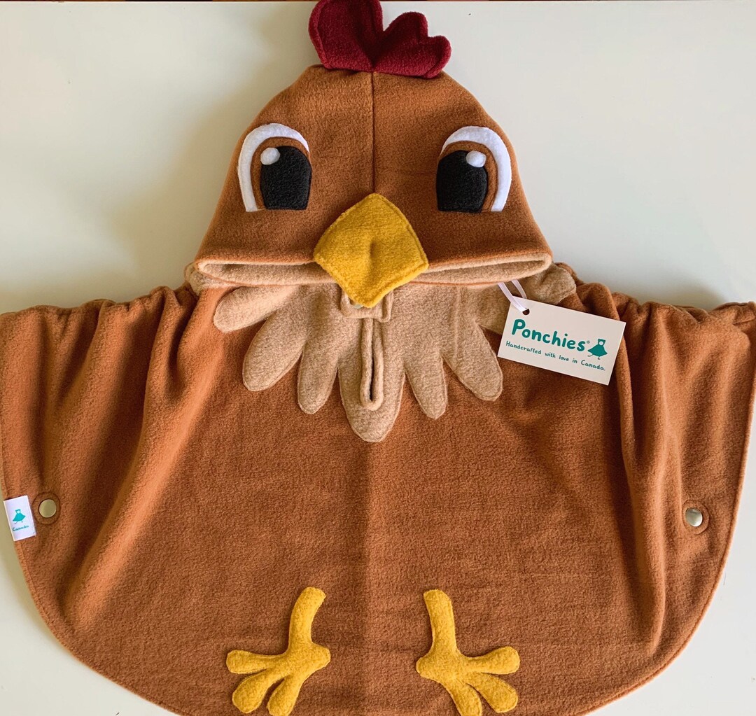 PRE-ORDER Rust Chicken Fleece Poncho & Car Seat Poncho all in One Baby ...