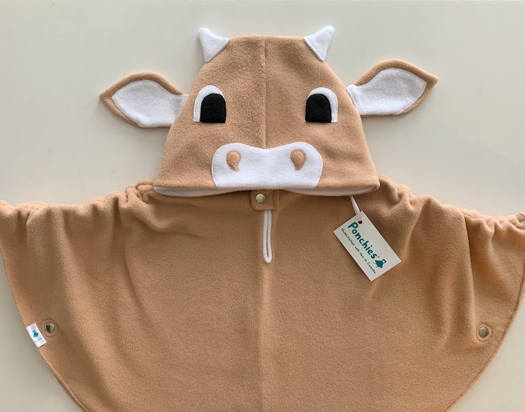 PRE-ORDER - Tan Cow - Fleece Poncho & Car Seat Poncho (all in One ...