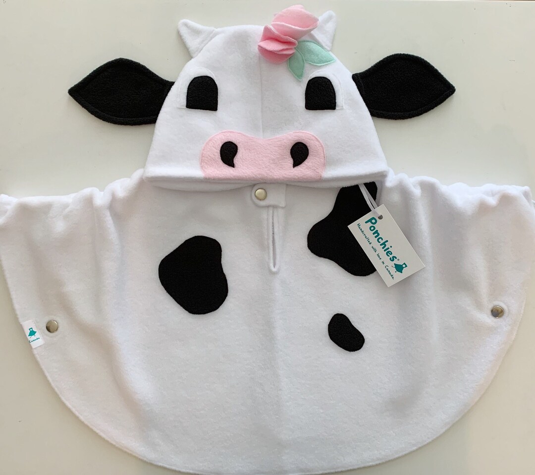 PRE-ORDER - Dairy Cow With Flowers - Fleece Poncho & Car Seat Poncho ...