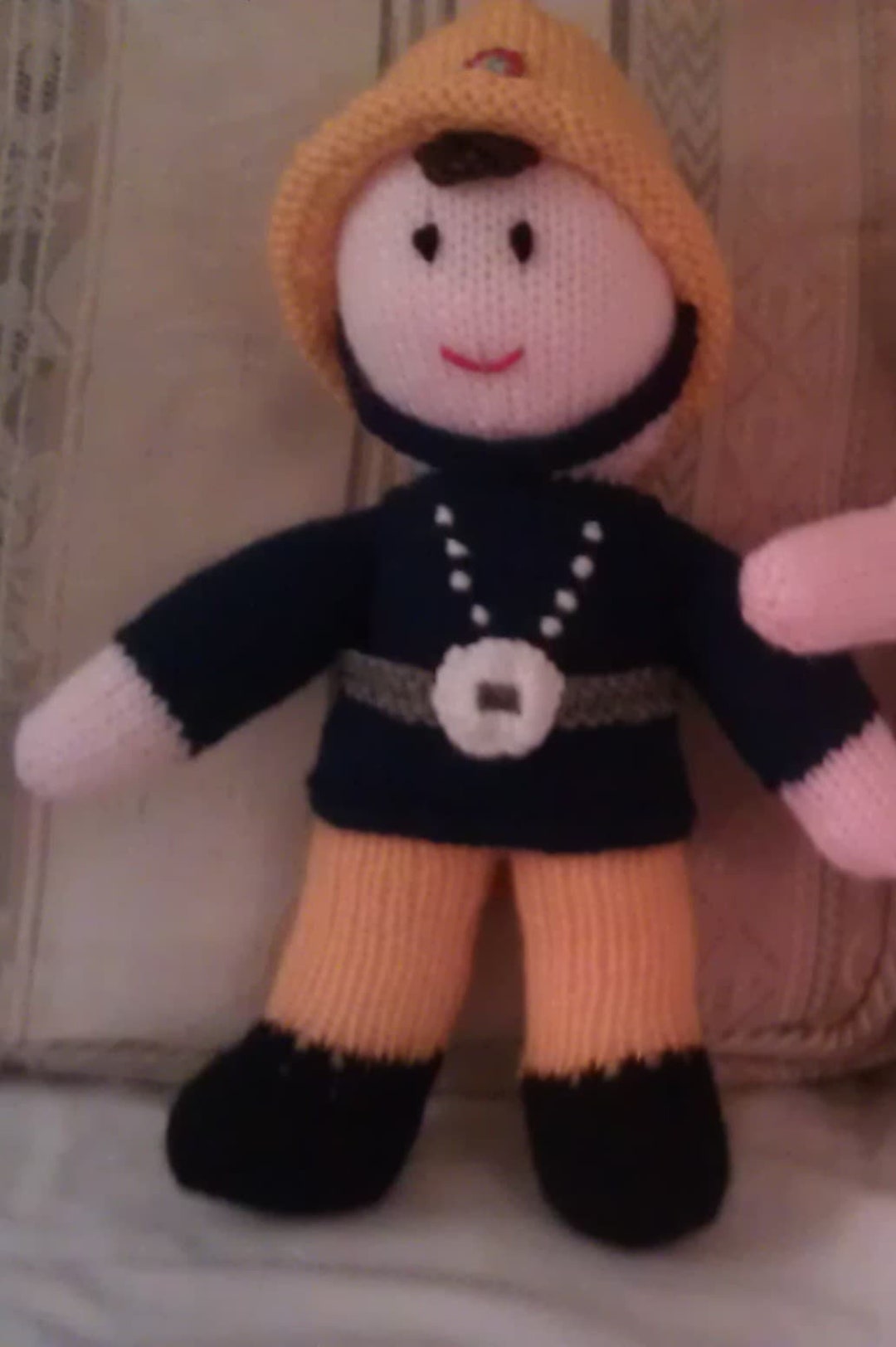 Knitted Firefighter - Etsy