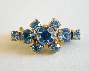 Blue rhinestone pin | Etsy