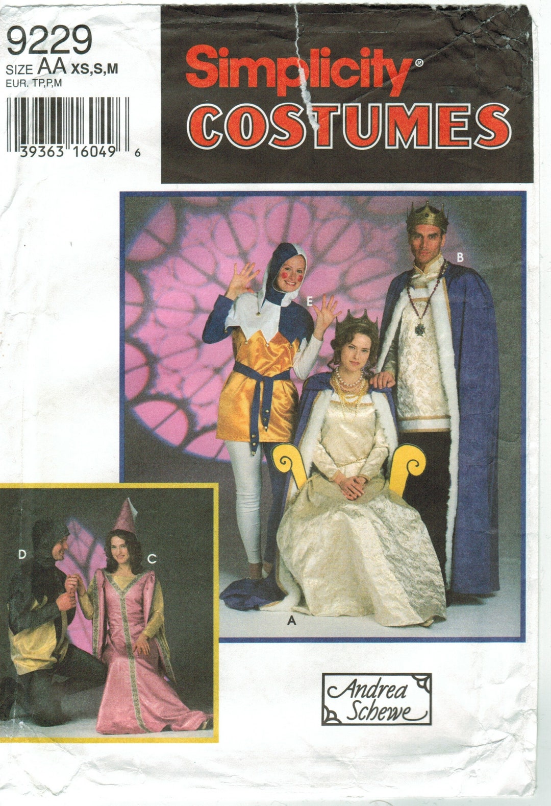 Medieval King Queen Jester Adult Costumes Tunic Cape Leggings Hood Long ...