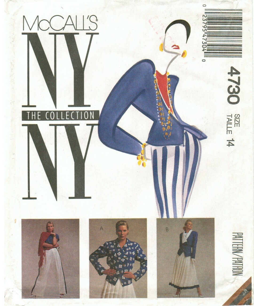 90s Wide Leg Trousers + Asymmetrical Jacket + Pleated Yoke Skirt + Top ...