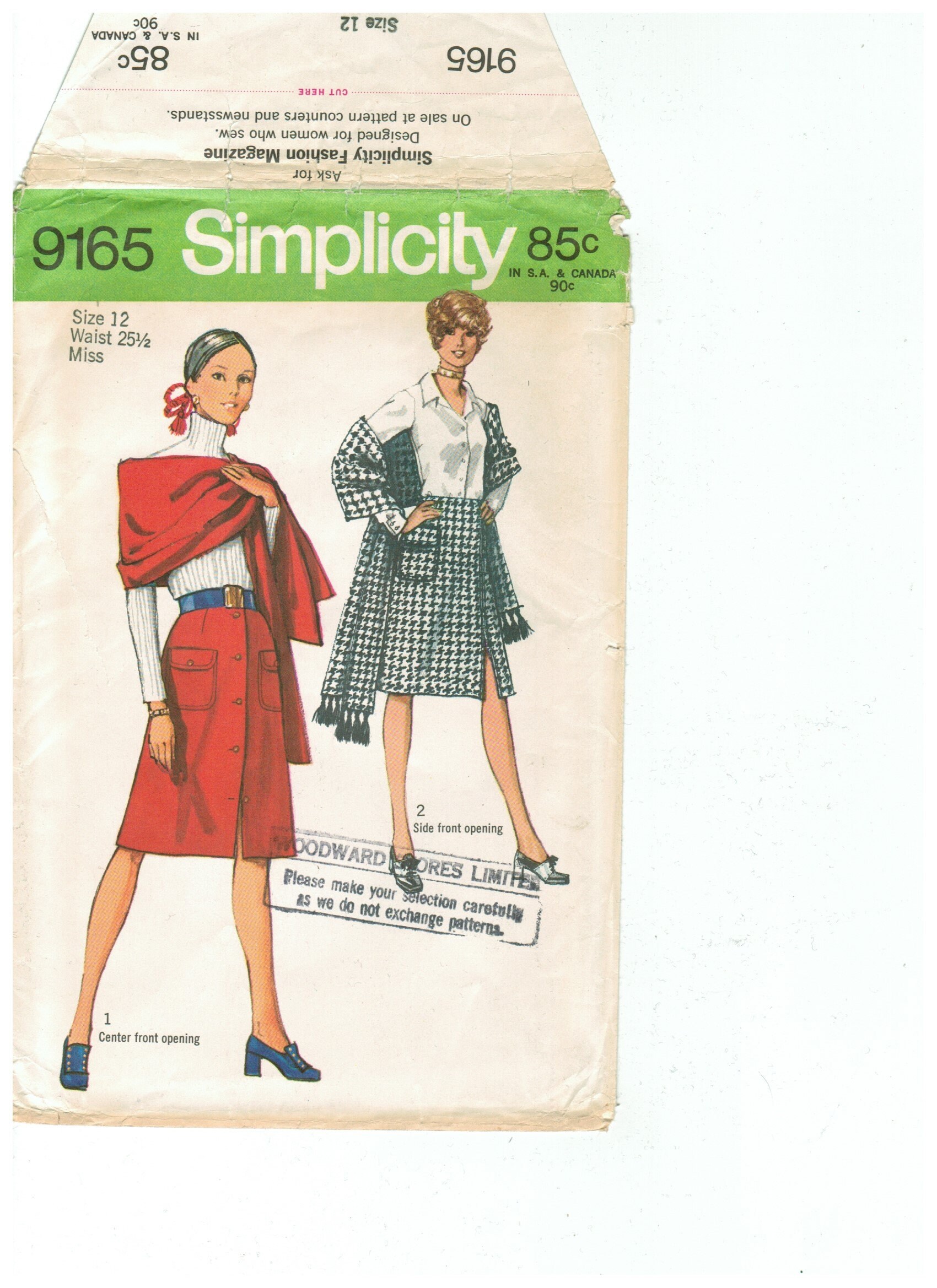 70s Button up Skirt & Lined Stole | Zipper, Patch Pockets With Flaps ...